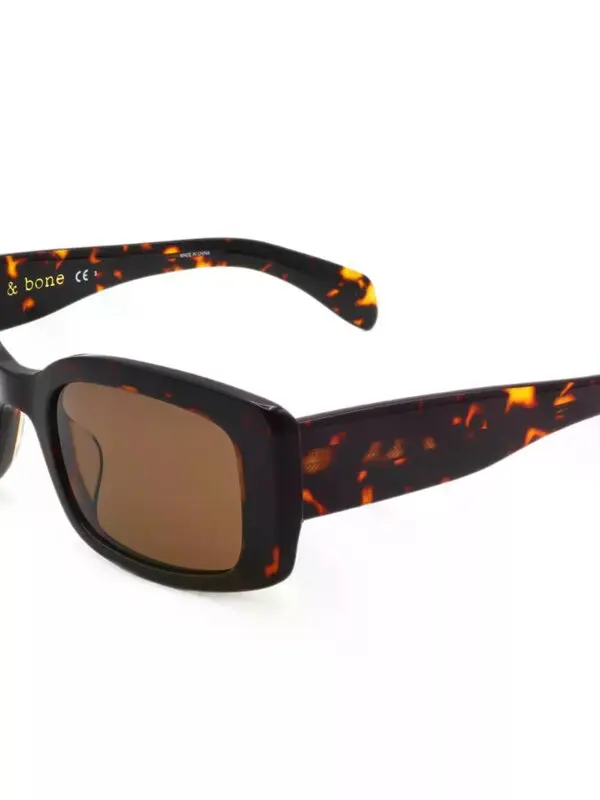 Rag & Bone Tortoiseshell-effect Rectangle-frame Sunglasses