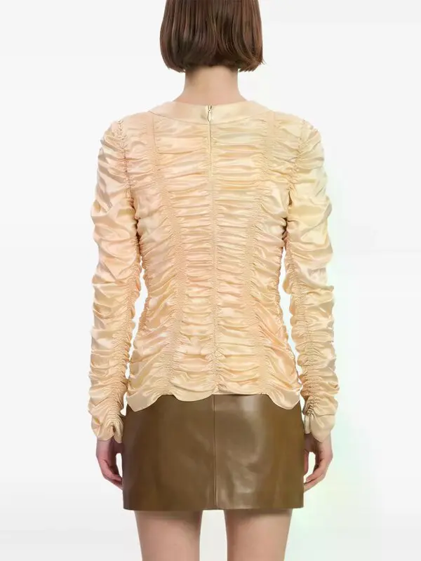 Khaite Rory Ruched Long-sleeve Blouse