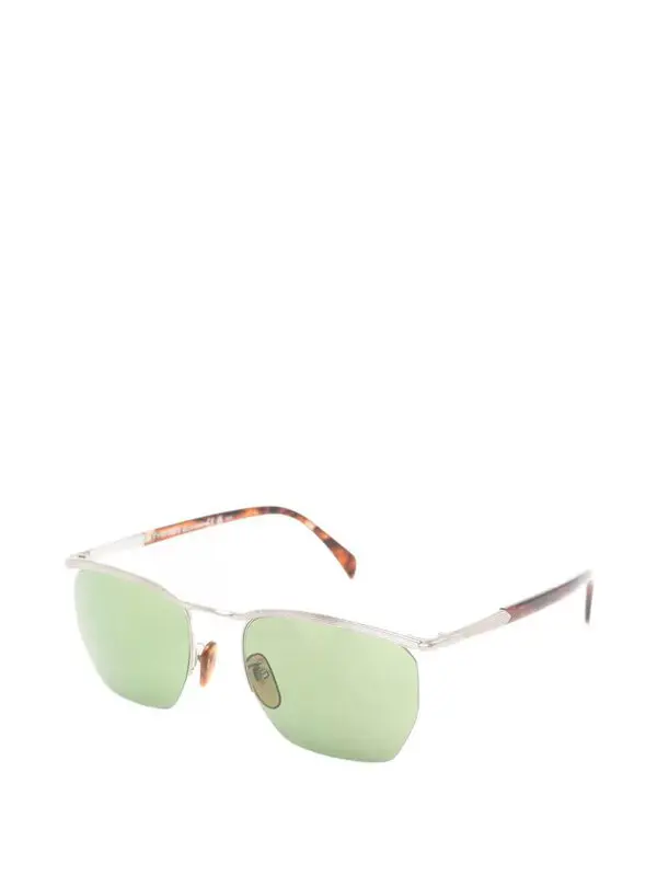 DB EYEWEAR BY DAVID BECKHAM 1225/s Engraved Geometric-frame Sunglasses - Silver