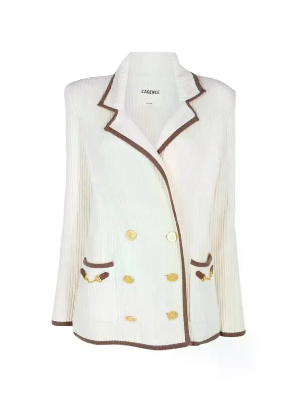 L'AGENCE Ranch Double-breasted Knit Blazer