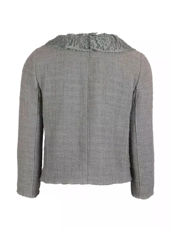 Dolce & Gabbana Bouclé Lace Trim Jacket