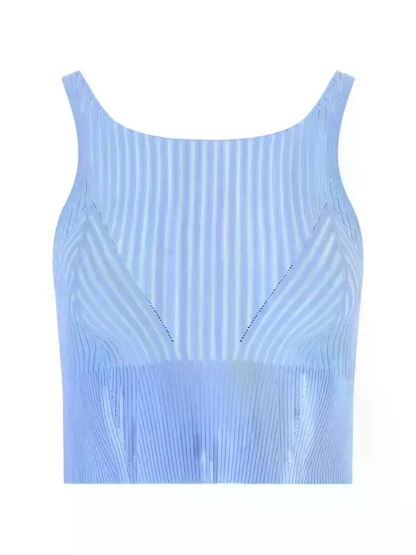 Iceberg Ribbed-knit Cropped Top - Blue