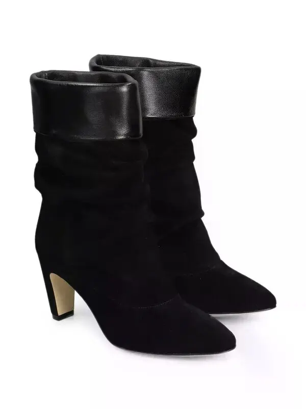 THE SELLER Leather-trim Suede Ankle Boots