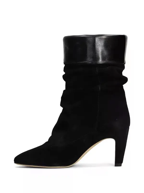 THE SELLER Leather-trim Suede Ankle Boots