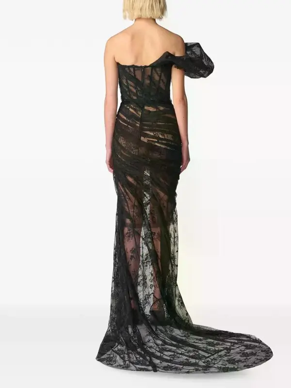 Monse Puff-shoulder Lace Gown