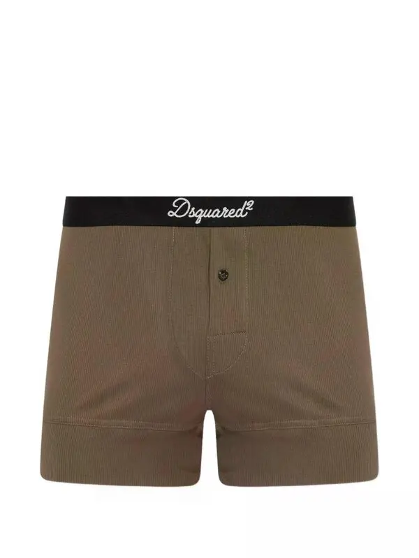 Dsquared2 Logo-waistband Ribbed Boxers - Brown