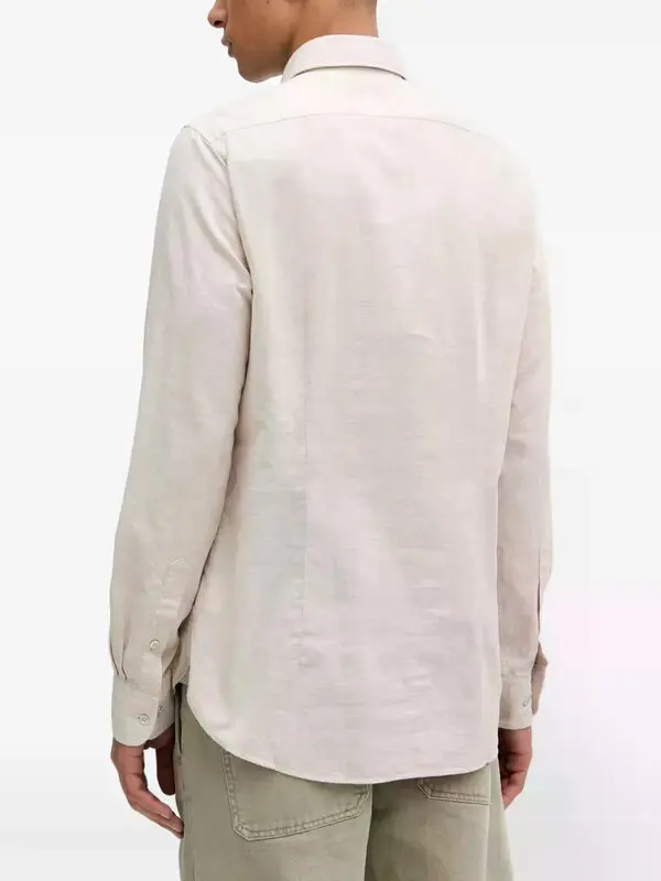 Michael Kors Cotton And Linen Slim-fit Shirt