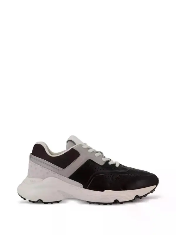 TOD'S Perforated-details Lace-up Panelled Sneakers - Black