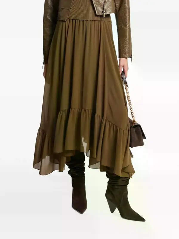 Michael Kors Georgette High-low Skirt - Green