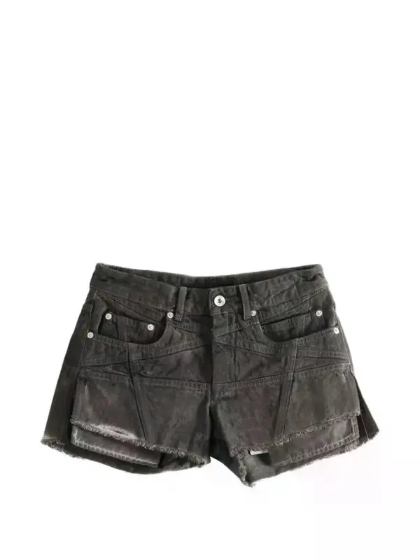 Rick Owens Distressed Denim Shorts - Grey