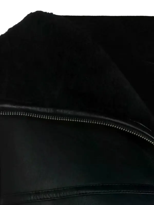 TOTEME Shearling-trimmed Leather Jacket