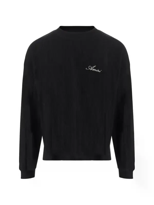 Amiri Wolf Print Logo Embroidered Sweater - Black
