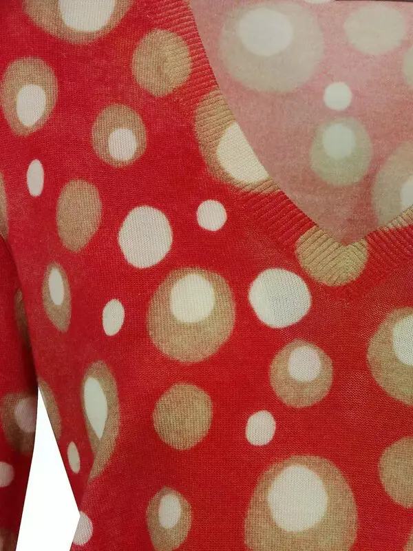 IN BED WITH YOU Polka-dot V-neck Sweater
