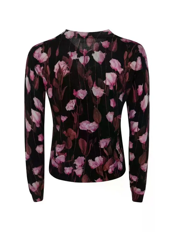 IN BED WITH YOU Floral-print Geometric-pattern Cardigan