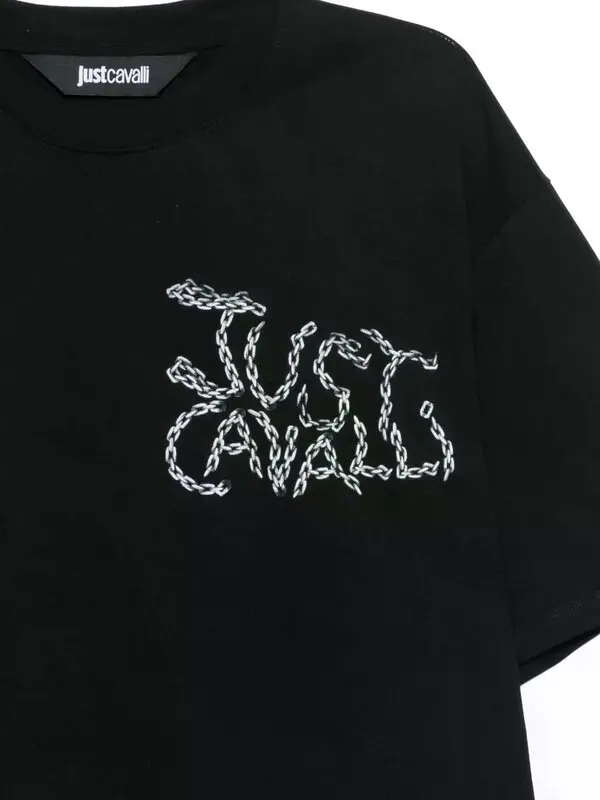 Just Cavalli Leopard Chain-print T-shirt