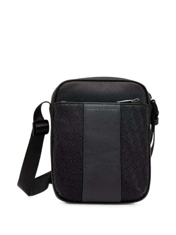 Armani Exchange Logo-print Panelled Messenger Bag - Black