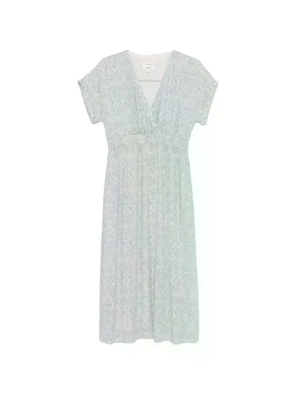 MAISON123 Reve Paisley-print V-neck Midi Dress - Neutrals