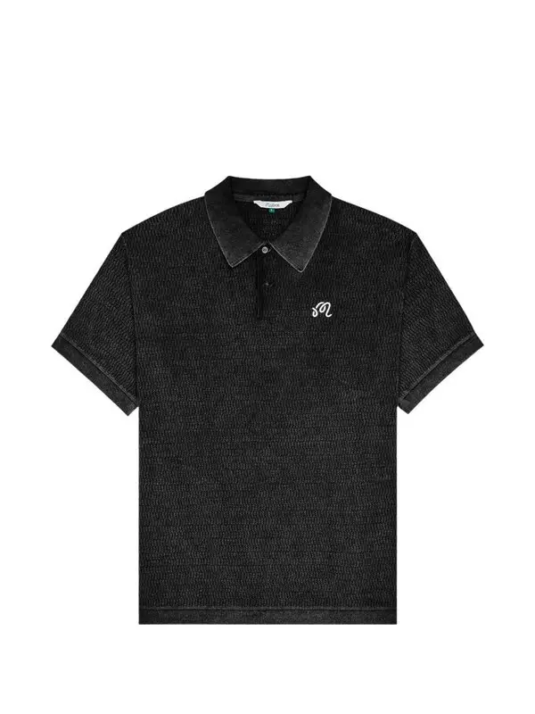 MALBON Brickwork Textured Polo Shirt