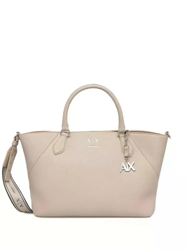 Armani Exchange Logo Plaque Tote Bag - Neutrals