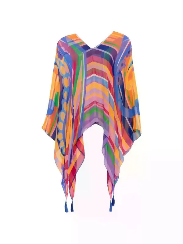 Etro Printed Silk Tassel Blouse
