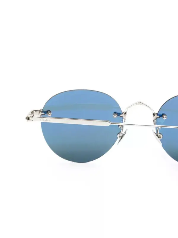 Cartier Round Frame Tinted Sunglasses - Silver
