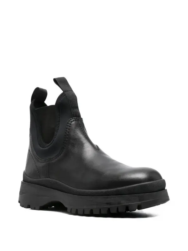 Prada Leather Chelsea Boots - Black