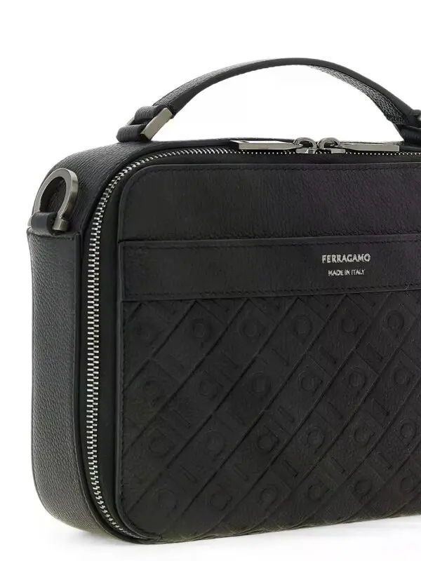 FERRAGAMO Monogram Leather Tote Bag
