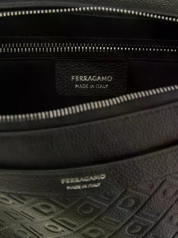 FERRAGAMO Monogram Leather Tote Bag