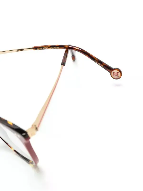 Carolina Herrera Tortoiseshell-effect Cat-eye Glasses