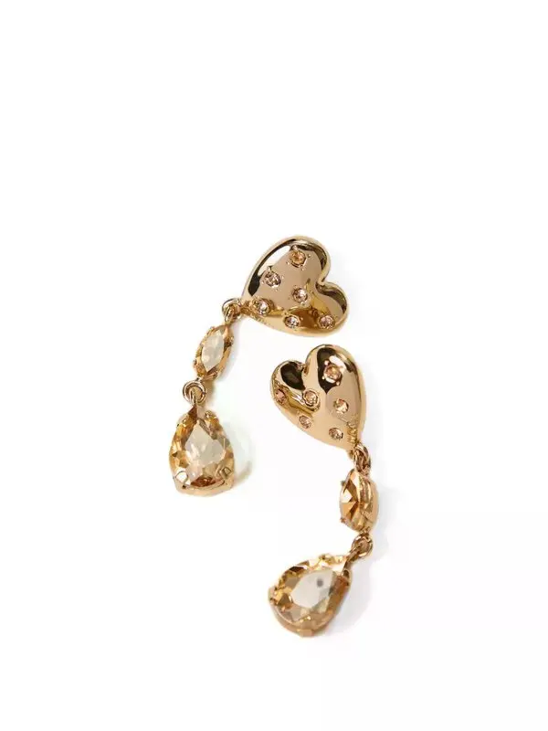 TWINSET Heart-shaped Rhinestone Drop Earrings