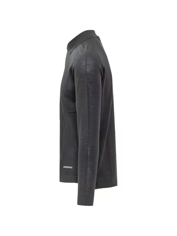 Premiata Wool And Silk Long-sleeve Polo Shirt