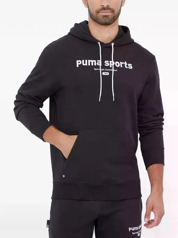 PUMA Logo-print Drawstring Hoodie - Black