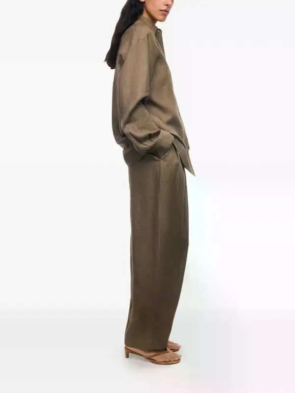 12 STOREEZ Affogato Pleated Linen Trousers