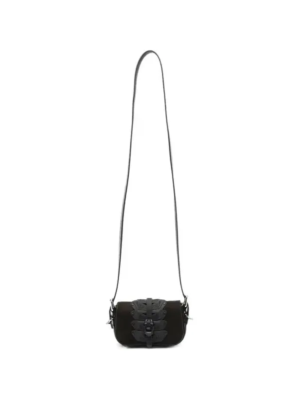 INNERRAUM Sculptural-overlay Suede Shoulder Bag