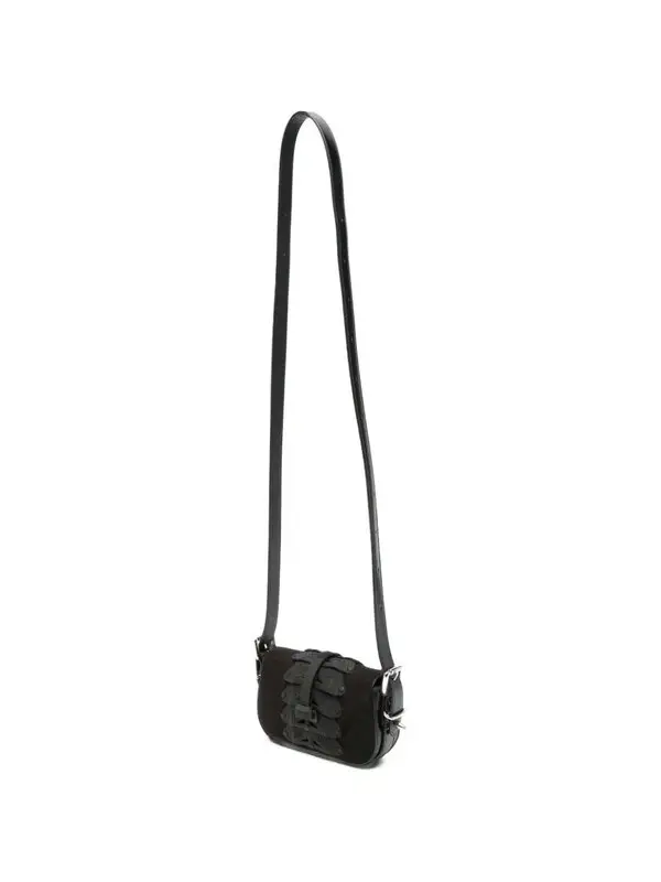 INNERRAUM Sculptural-overlay Suede Shoulder Bag