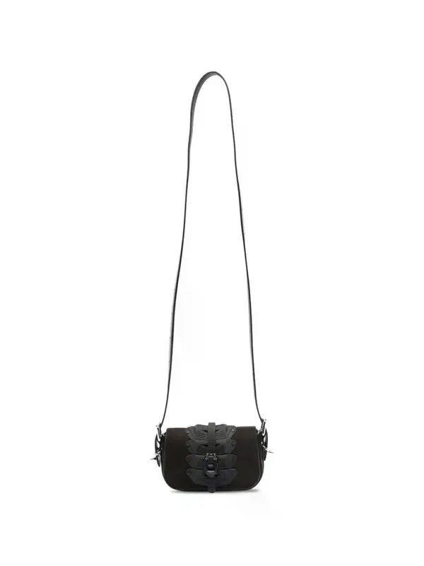 INNERRAUM Sculptural Overlay Suede Shoulder Bag