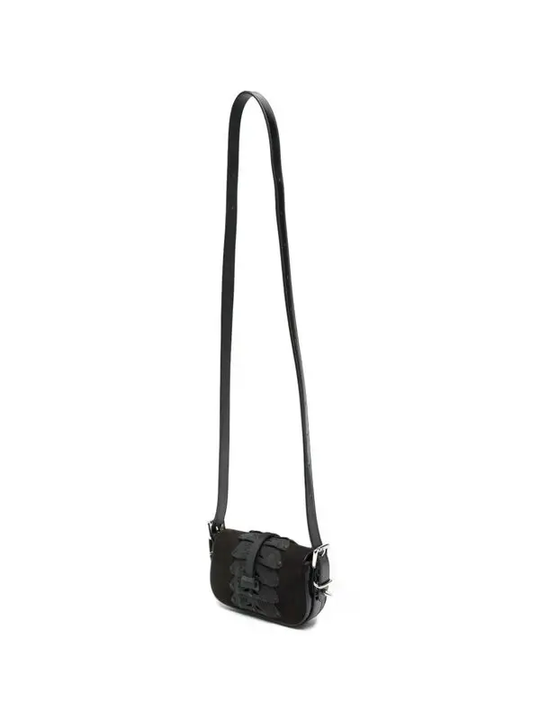 INNERRAUM Sculptural Overlay Suede Shoulder Bag