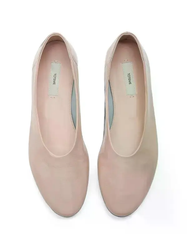 TOTEME Pointed-toe Leather Ballet Flats