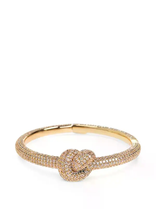 SELF-PORTRAIT Crystal-embellished Knot Bracelet - Gold