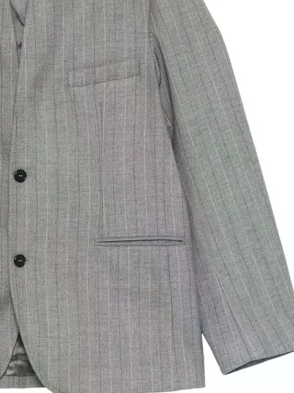HED MAYNER Pinstripe Collarless Blazer