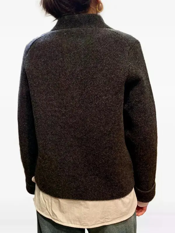 LEBOR GABALA Herringbone Pattern Notch-lapel Blazer
