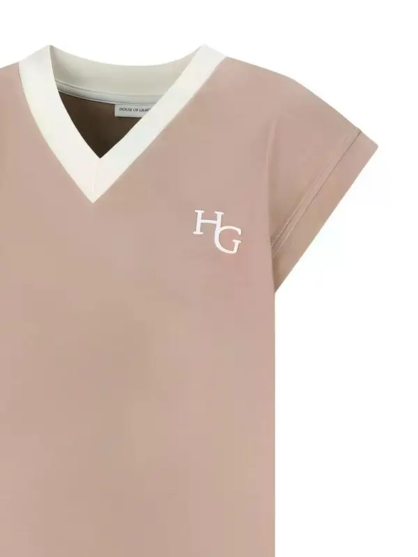 HOUSE OF GRAVITY Spencer Logo-embroidered V-neck Top