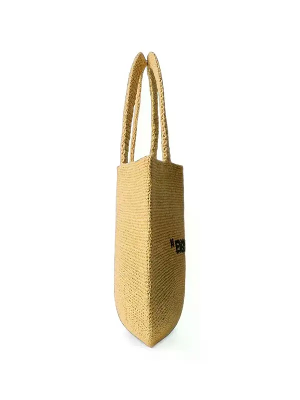 Off-White Jitney Quote Raffia Tote Bag