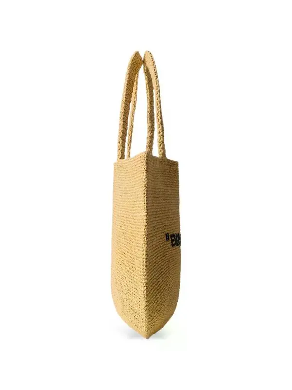 Off-White Jitney Quote Raffia Tote Bag