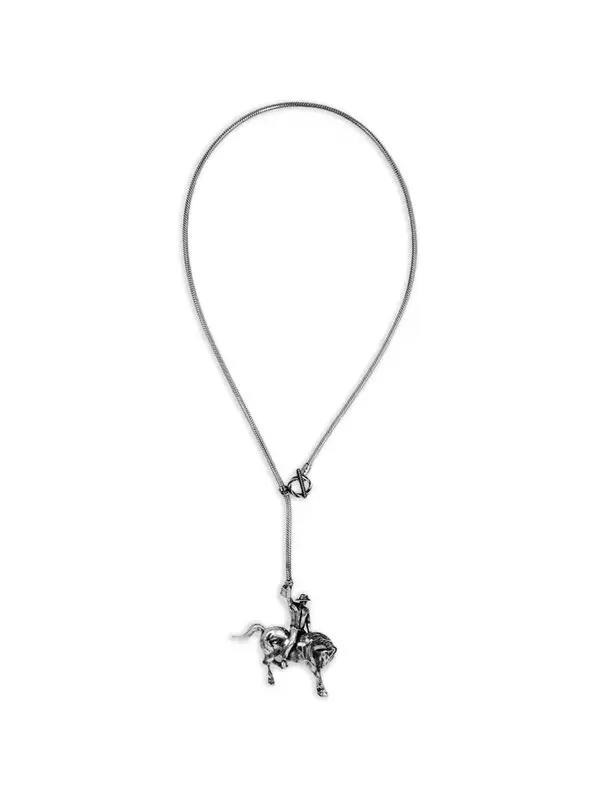 TWOJEYS Lazo Cowboy Lasso Necklace - Silver