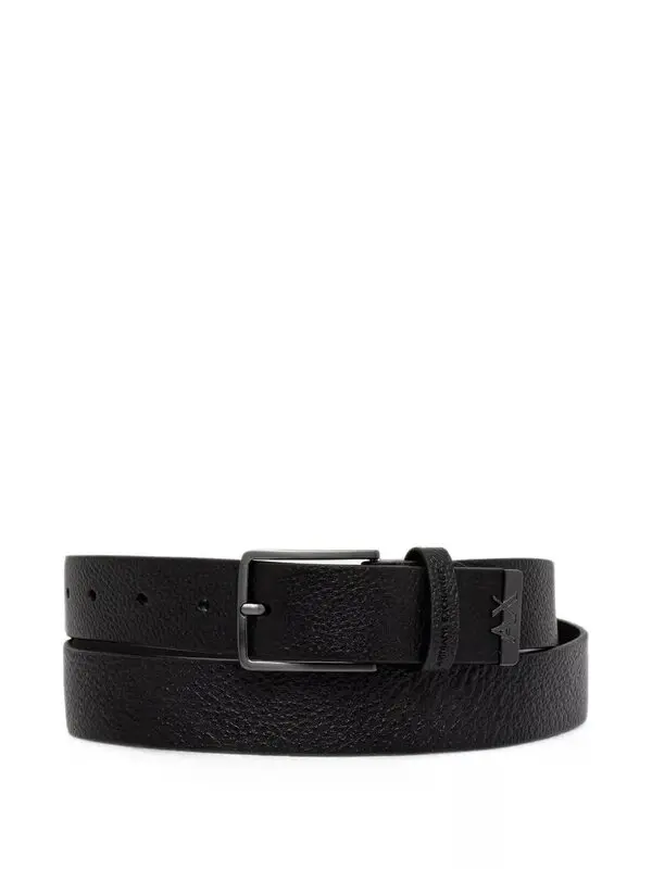 Armani Exchange Logo-plaque Grained Belt - Black