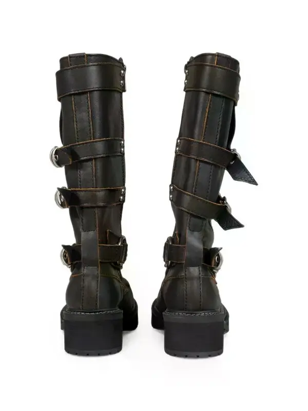 VACANT ARCHIVE Ivan Buckle-strap Mid-calf Boots