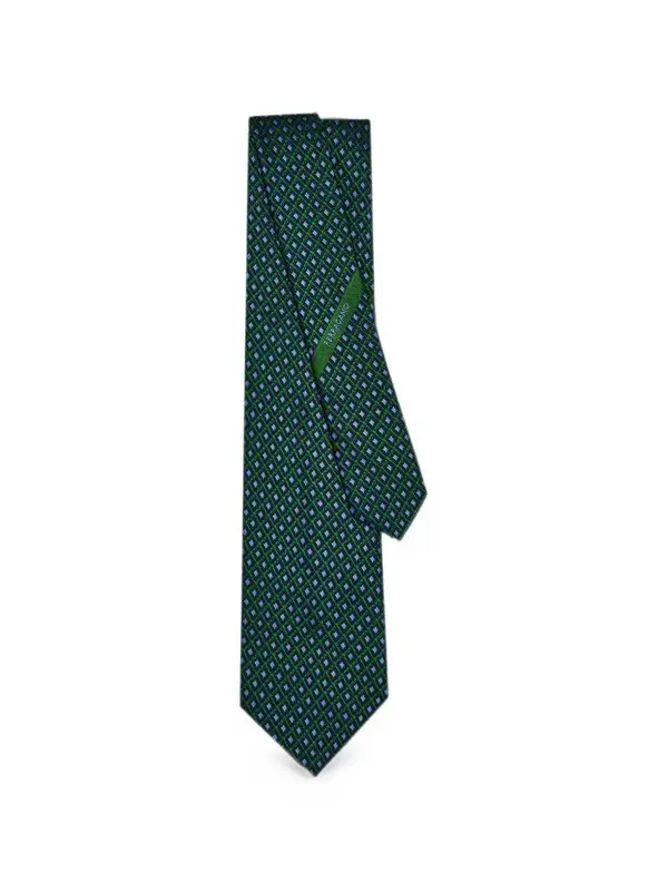 FERRAGAMO Jacquard Tie - Green