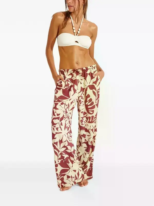 BANANA MOON Okeah Sarong Leaf-print Drawstring Trousers