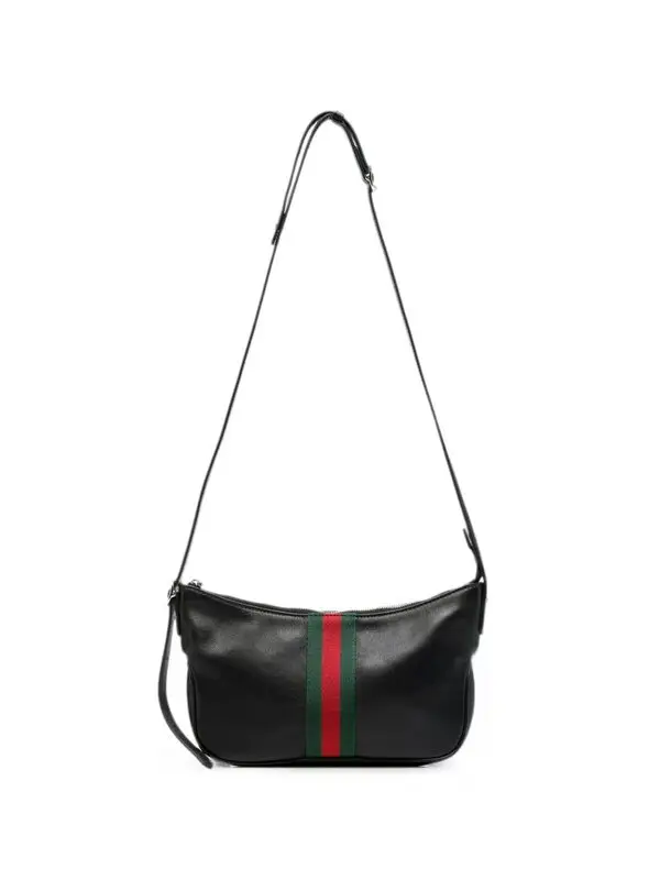 Gucci Small Lunetta Web-stripe Crossbody Bag - Black